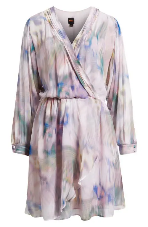 BOSS Printed Faux-wrap Dress - Open Misc