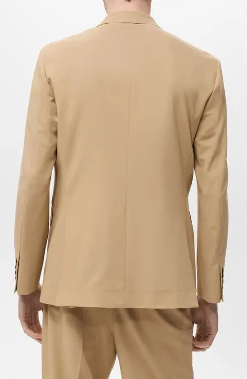 Mango Relaxed Fit Double Breasted Suit Jacket - Beige