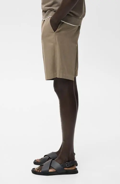Mango Cotton-blend Pleated Bermuda Shorts - Brown