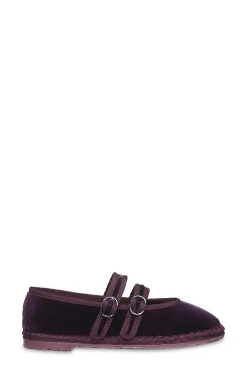 FLABELUS Claire Mary Jane Flat - Aubergine