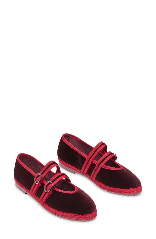 FLABELUS Claire Mary Jane Flat - Vino