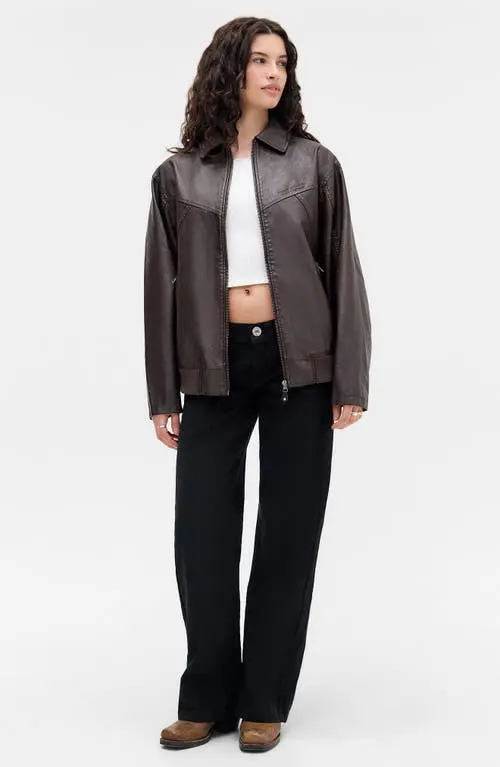 BDG URBAN OUTFITTERS Faux Leather Bomber Jacket