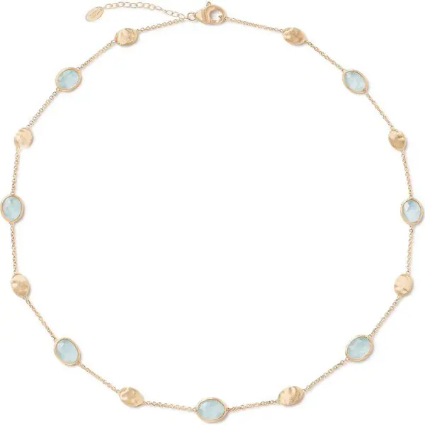 Marco Bicego Siviglia Aquamarine Station Necklace - Gold