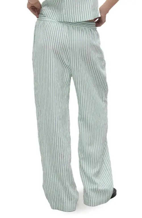 Mango Stripe Low Rise Straight Leg Jeans