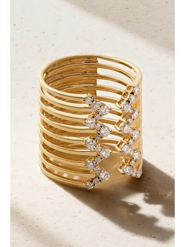 OFIRA Stripe Zz 18-karat Diamond Ring - Gold