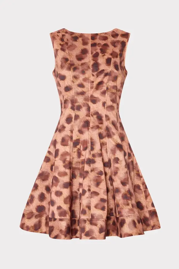MILLY Poppy Leopard Print Taffeta Mini Dress
