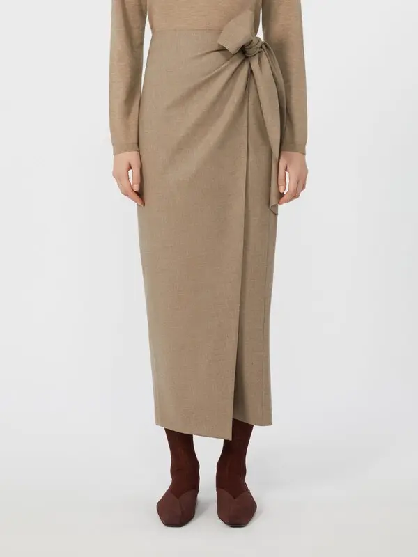 Max Mara Long Stretch-cashmere Skirt