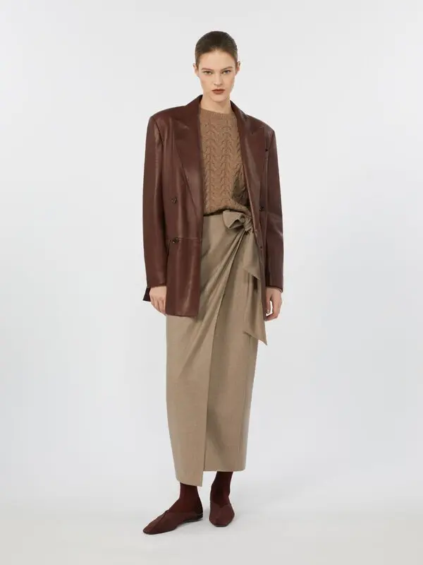Max Mara Long Stretch-cashmere Skirt