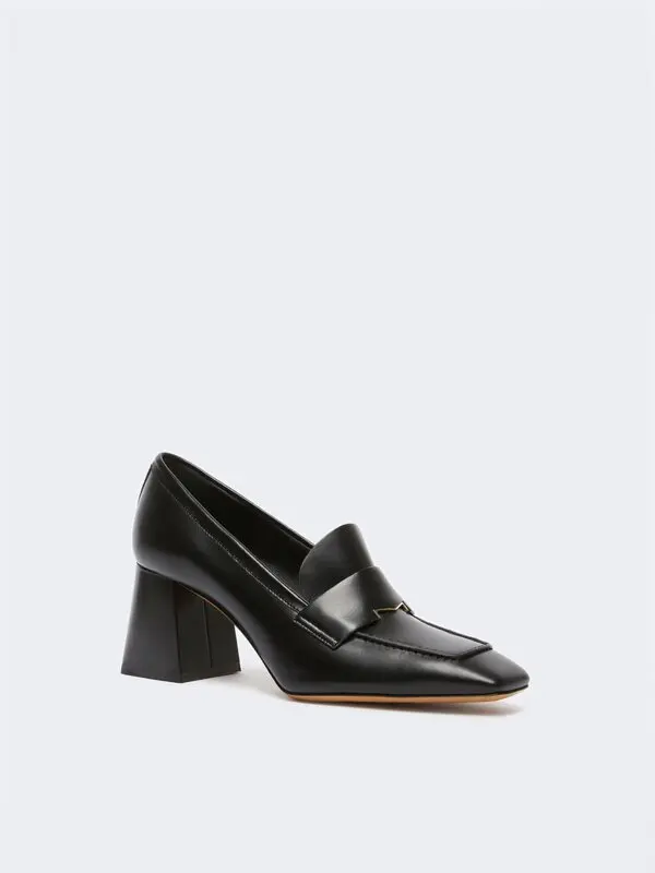 Max Mara Leather Loafers With Heel