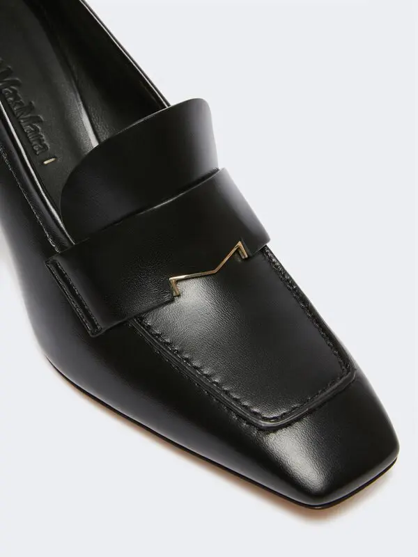 Max Mara Leather Loafers With Heel