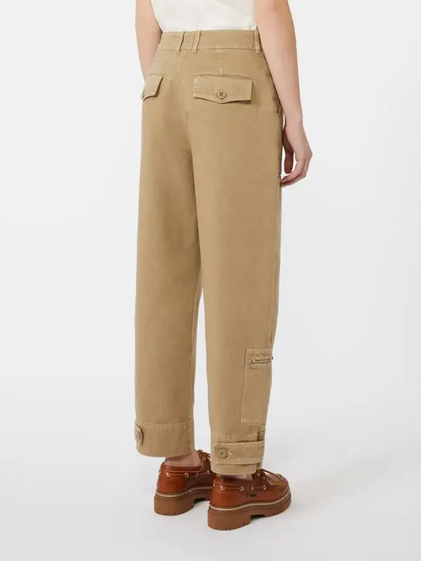 Max Mara Cotton Satin Cargo Trousers