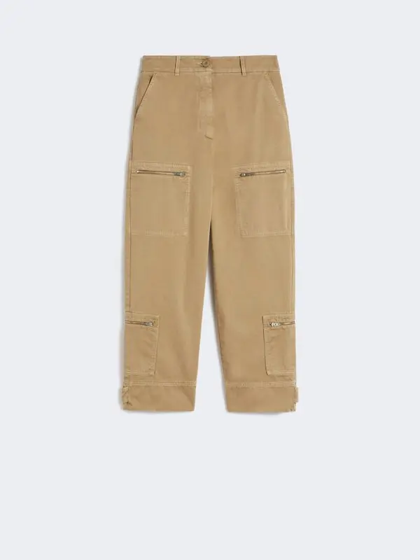 Max Mara Cotton Satin Cargo Trousers