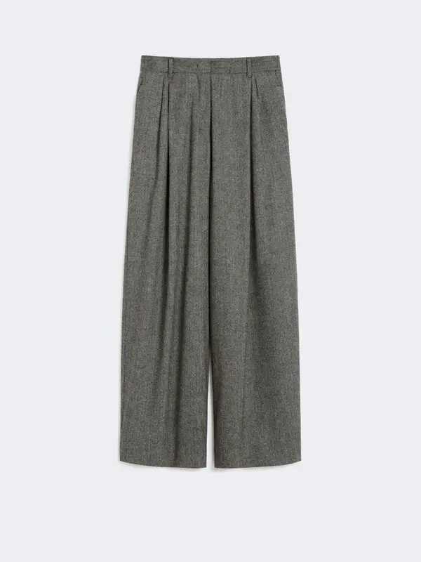 Max Mara Wool Flannel Wide Leg Trousers