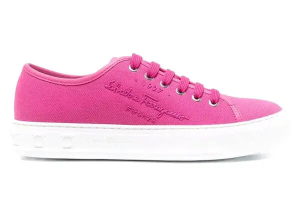 FERRAGAMO Logo-embossed Low-top Sneakers - Pink