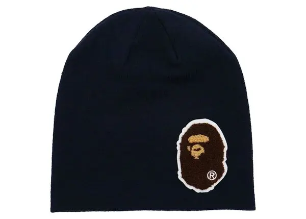 A BATHING APE Big Ape Head Knit Cap - Navy Blue (fw21)