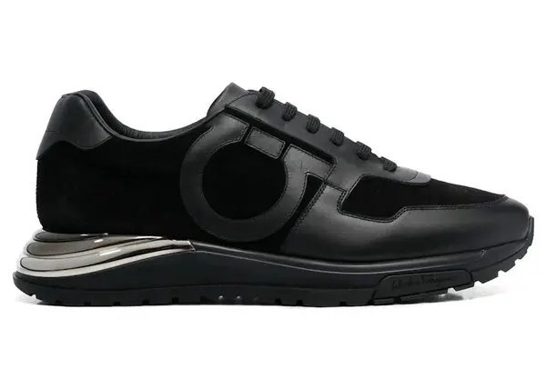 FERRAGAMO Gancini Patch Lace-up Sneakers