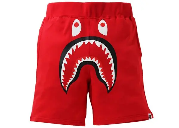A BATHING APE Shark Sweat Shorts - Red