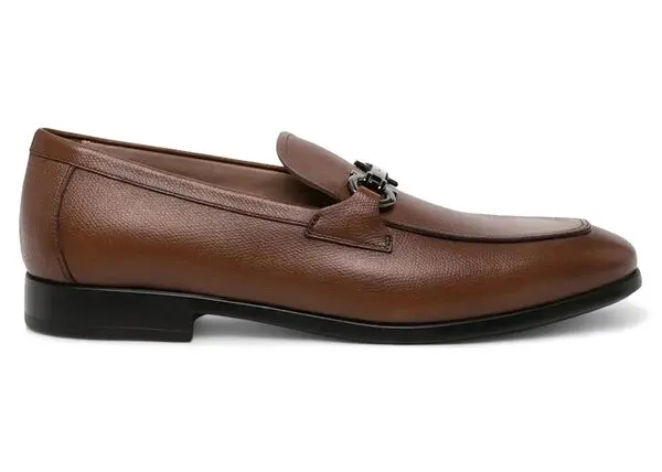 FERRAGAMO Gancini Trim Leather Loafers