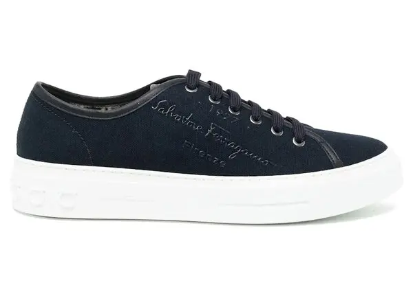 FERRAGAMO Logo-print Borg Sneakers - Blue