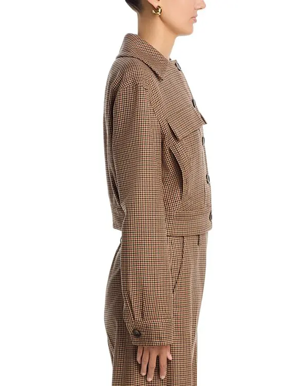A.L.C. Blake Plaid Wool Jacket - Tan Multi