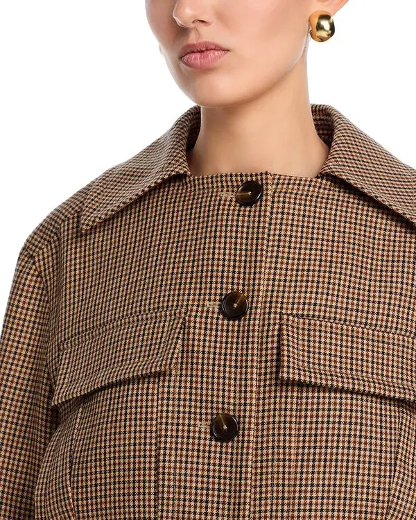 A.L.C. Blake Plaid Wool Jacket - Tan Multi