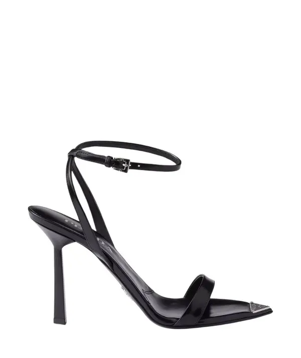 Prada Brushed Leather Sandals - Black