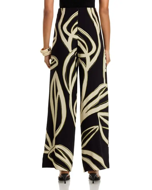 CALA DE LA CRUZ Oxana Printed High Waisted Wide Leg Pants