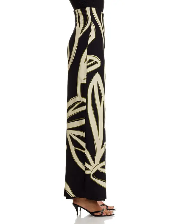 CALA DE LA CRUZ Oxana Printed High Waisted Wide Leg Pants