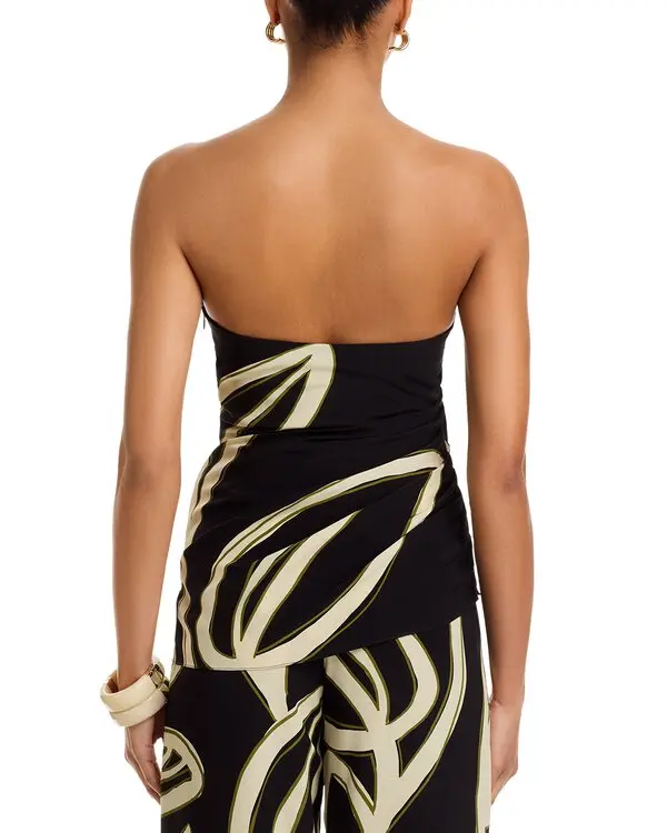 CALA DE LA CRUZ Charlotte Printed Asymmetric Top