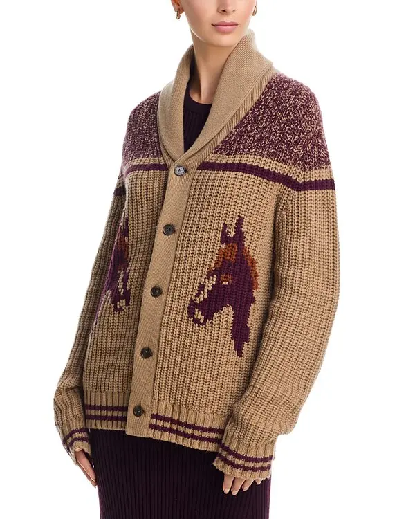 Guest In Residence Rodeo Cardigan - Camel Combo