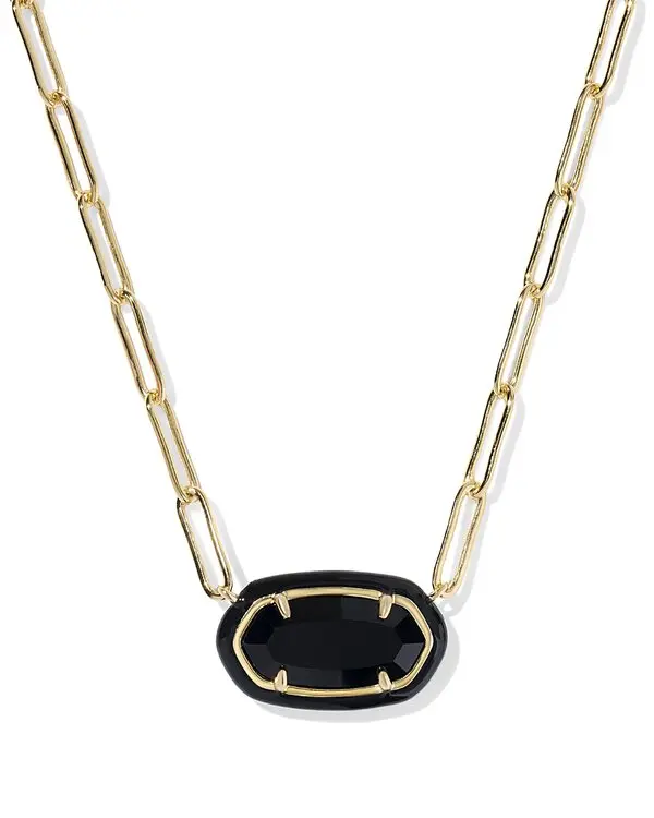 Kendra Scott Elisa Enamel Frame Paperclip Necklace - Gold/black