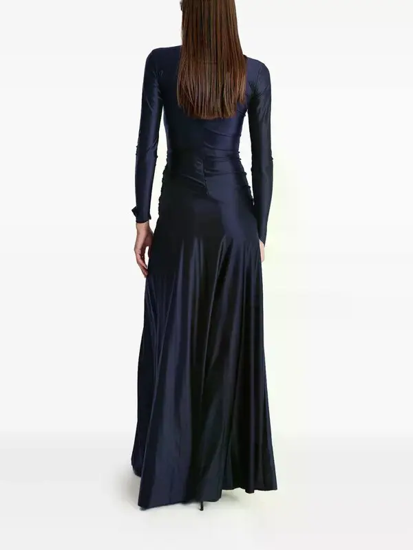 MOOS STUDIO High-neck Maxi Dress With Ring Detail - Blue