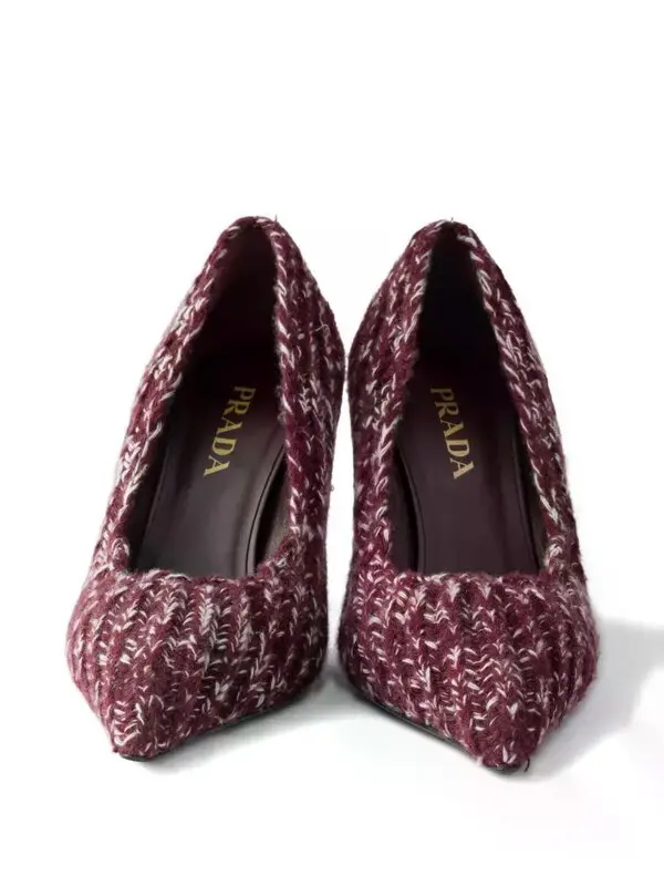 Prada Knitted Pointed-toe Pumps