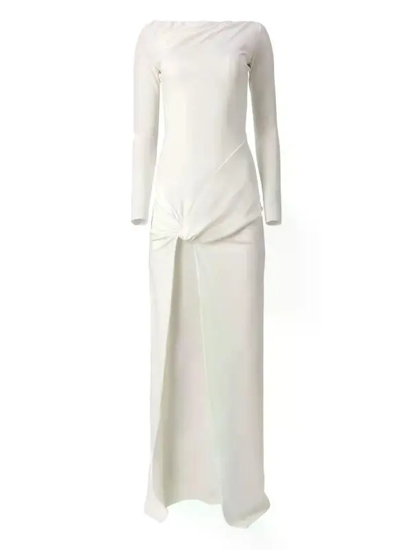 MOOS STUDIO Flow Knot-front Side-slit Maxi Dress