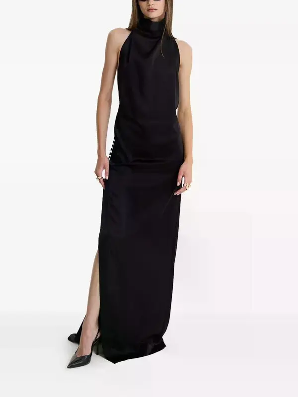 MOOS STUDIO Allure High-neck Maxi Dress - Black