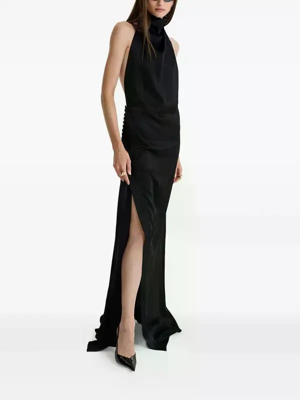 MOOS STUDIO Allure High-neck Maxi Dress - Black
