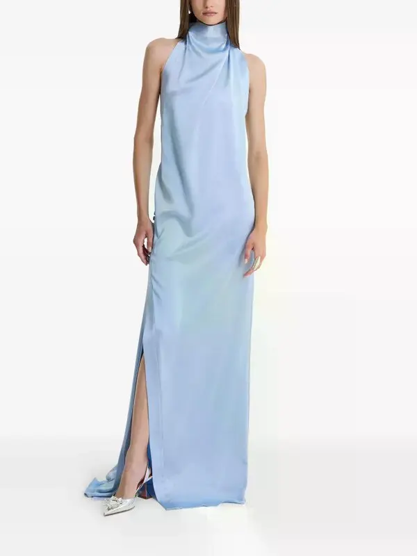 MOOS STUDIO Allure High-neck Maxi Dress - Blue