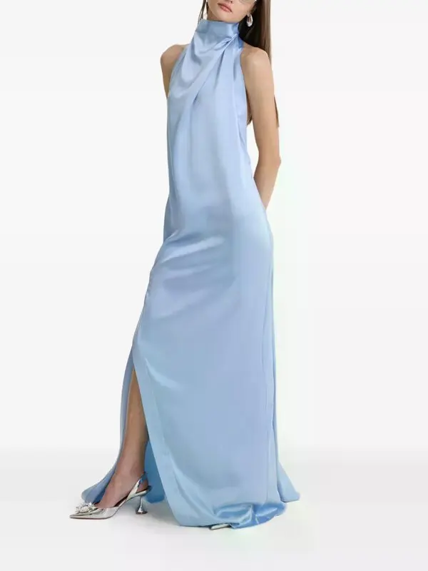 MOOS STUDIO Allure High-neck Maxi Dress - Blue
