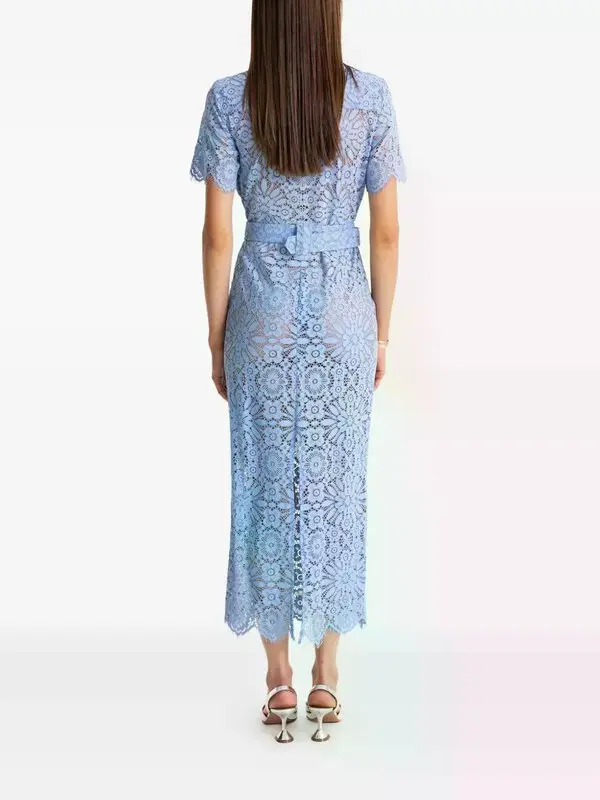 MOOS STUDIO Skyline Lace Belted Midi Dress