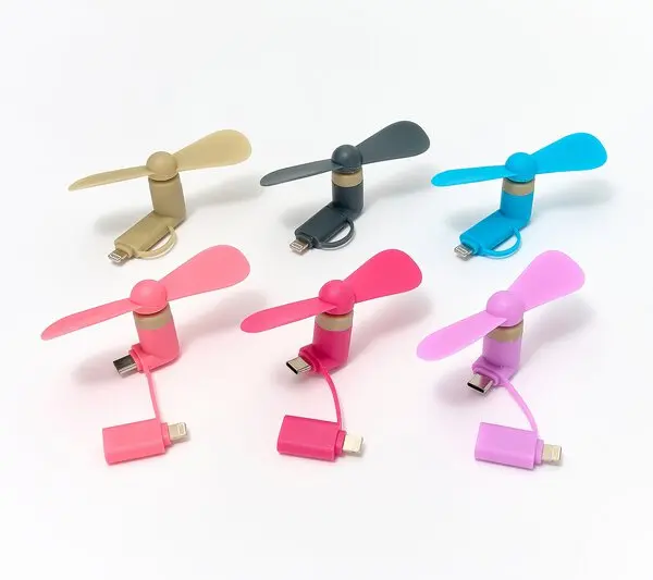 POP SONIC 6-pack Mini Cell Phone Powered Travel Fans - One-color