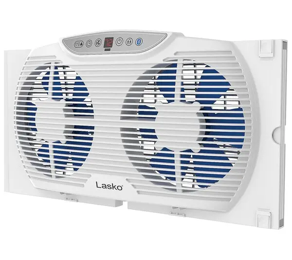 LASKO Electrically Reversible Twin Window Fan W Ith Bluetooth - One-color