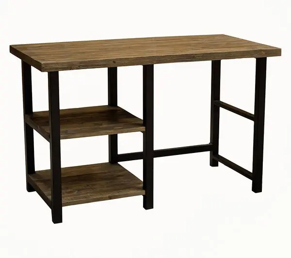 ALATERRE FURNITURE Pomona 48' Metal And Solid P Ine Wood Desk - One-color