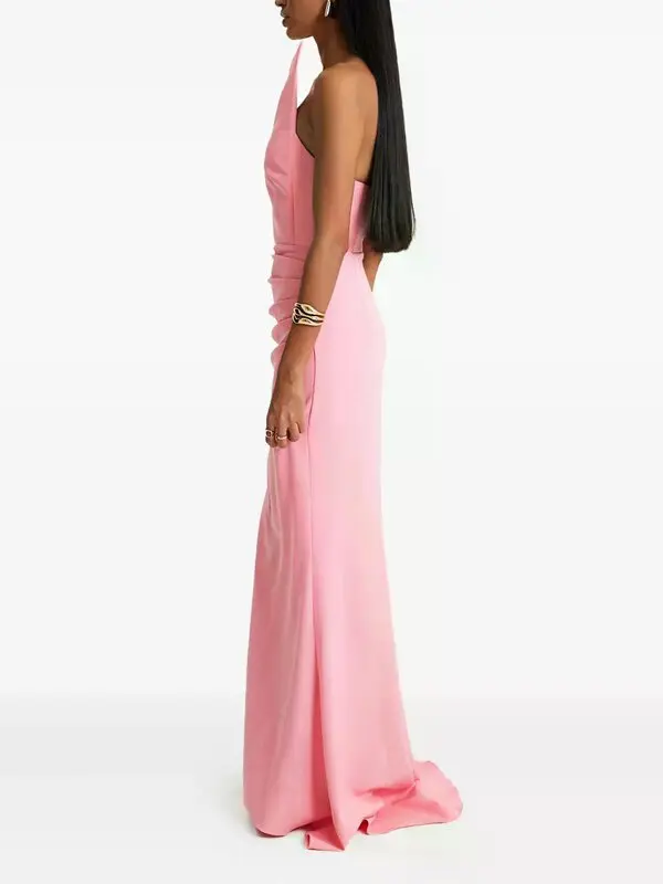 Moos Studio Asymmetric Draped Maxi Dress - Pink | Editorialist