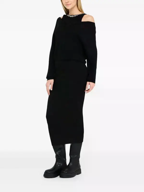 Liu Jo Embellished Knit Midi Dress