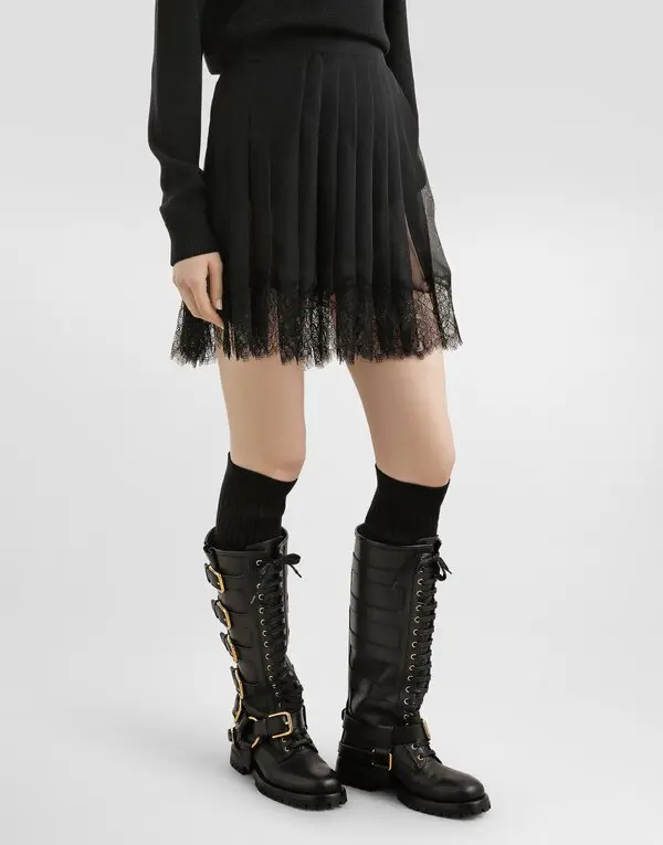 Dolce & Gabbana Pleated Chiffon Mini Skirt