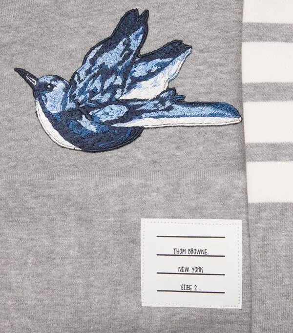 Thom Browne Cotton Embroidered Bird Sweatshirt - Grey