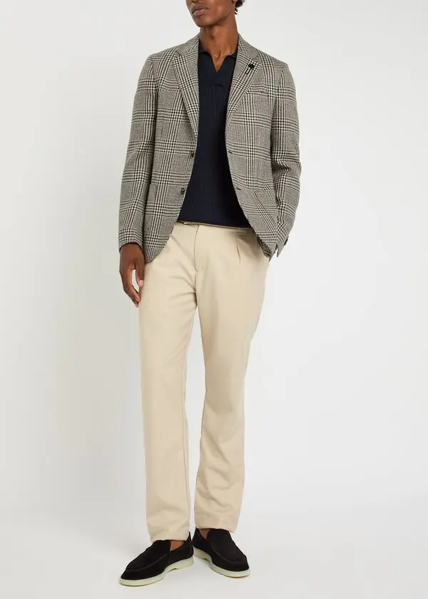 LARDINI Houndstooth Wool And Silk-blend Designer Blazer Uk40/l