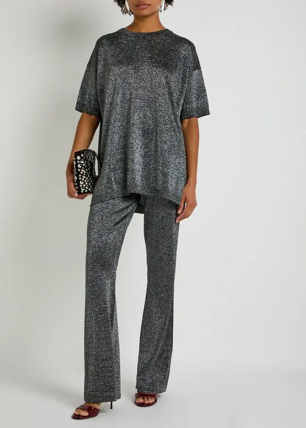 Missoni Lamé Fine-knit T-shirt - Silver