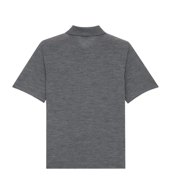 Saint Laurent Wool Cassandre Polo Shirt - Grey