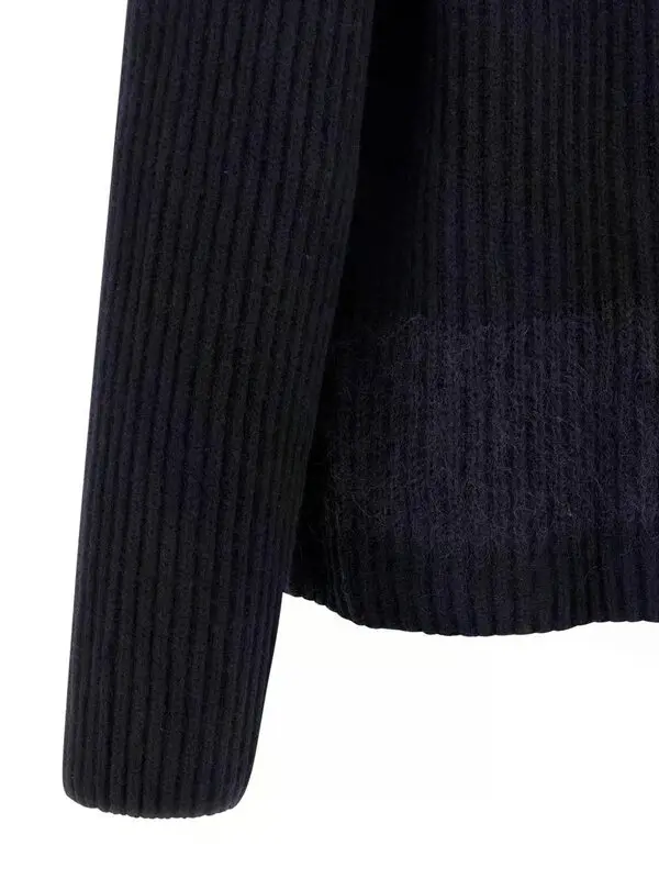 Dsquared2 Ribbed High-neck Zip-front Cardigan - Blue